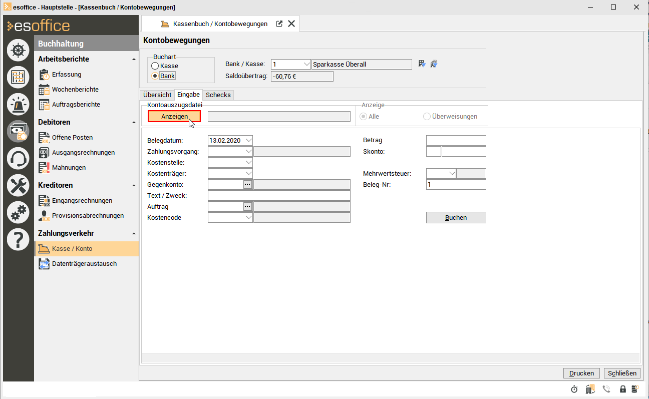 Kontoauszüge im MT940 Format